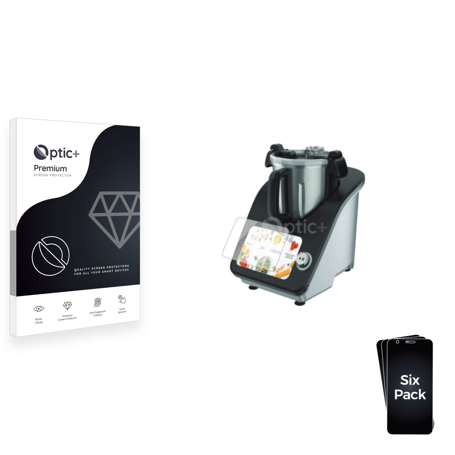 6pk Optic+ Premium Film Screen Protectors for Masterpro Robot de cocina ...